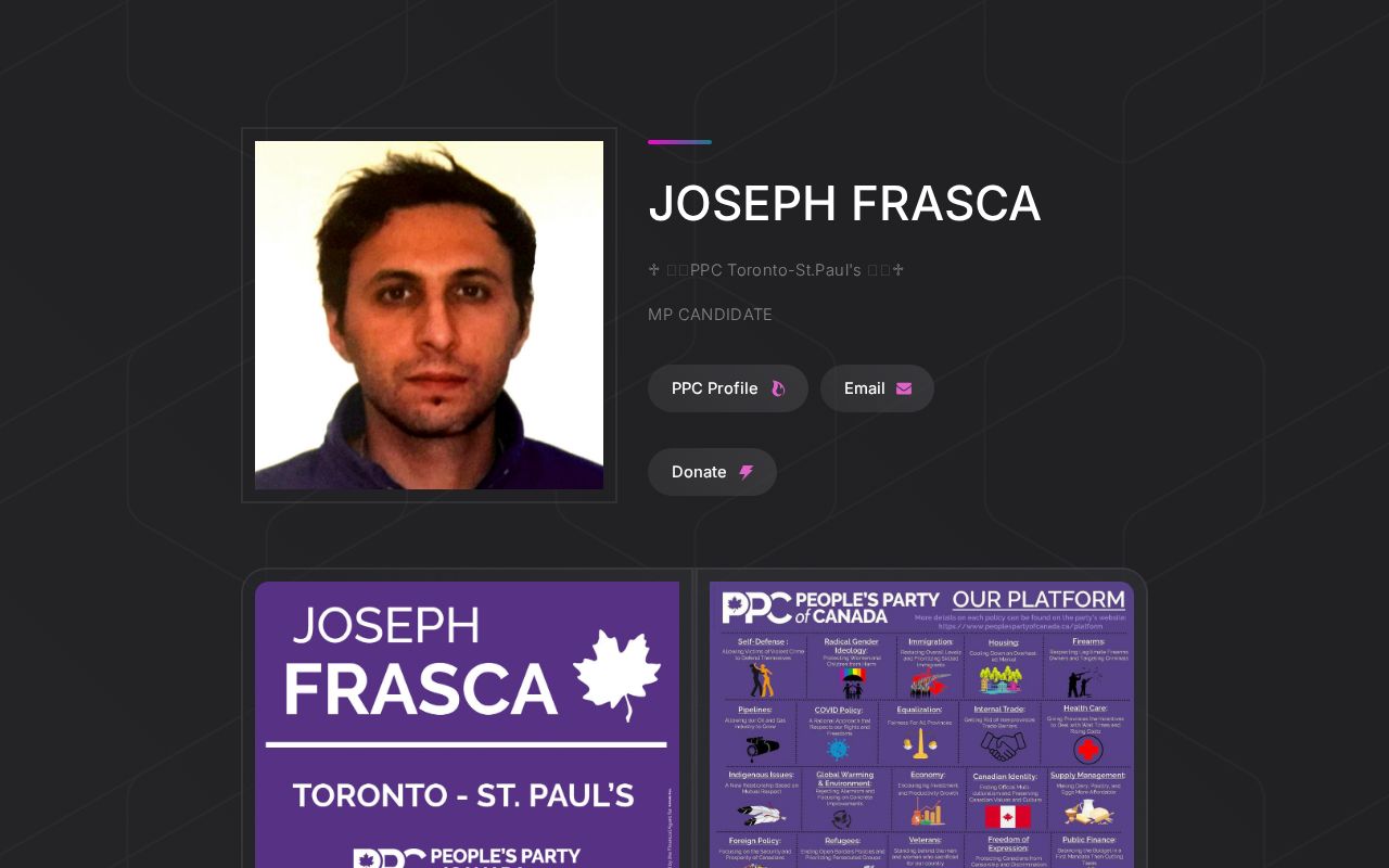 Joseph Frascà ♱ 🍁🟣PPC Toronto-St.Paul's 🟣🍁♱ (copy)